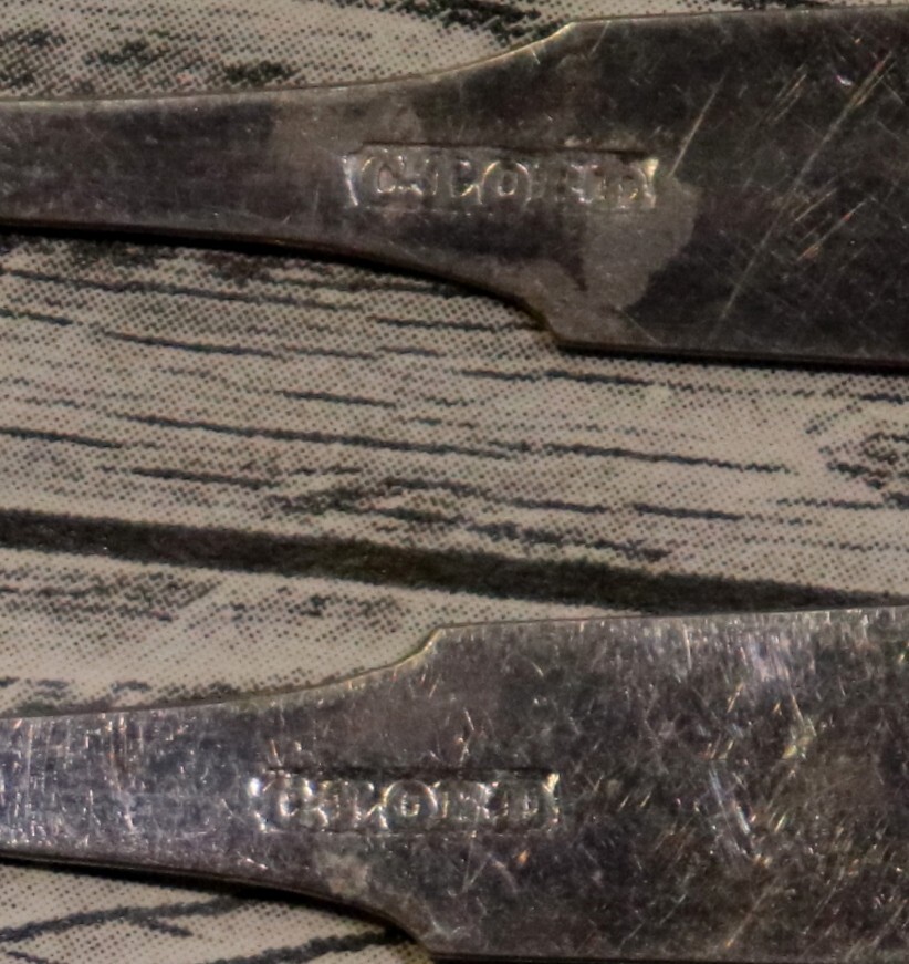 Pair of CHARLES LORD Portland Maine Coin Silver Salt Spoons 1830-1850 ...