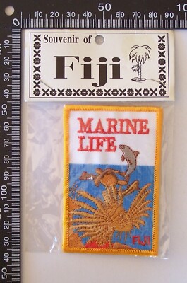 VINTAGE FIJI FIJIAN TRAVEL SOUVENIR EMBROIDERED WOVEN PATCH CLOTH SEW-ON BADGE | eBay Australia