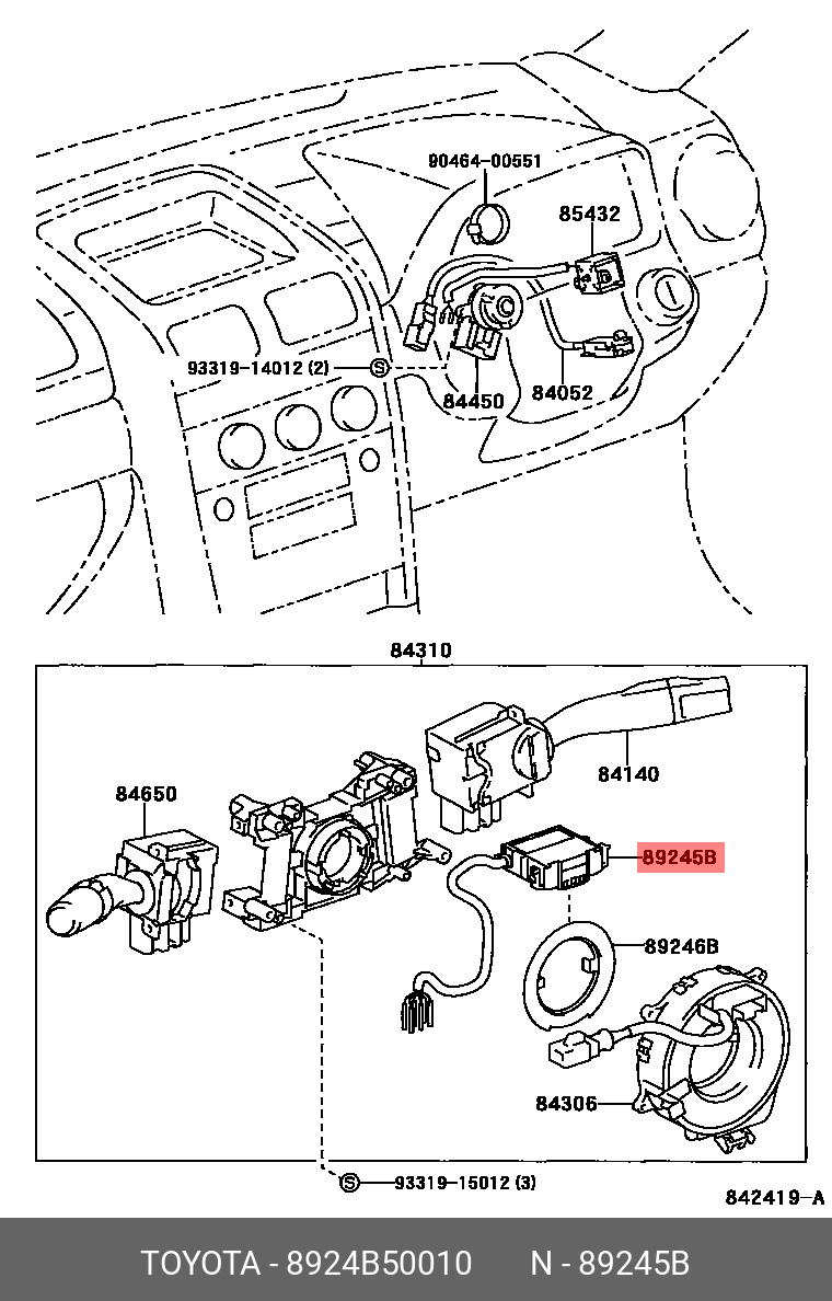 Genuine OE sensor, steering, 8924B50010 for TOYOTA 8924B-50010 | eBay