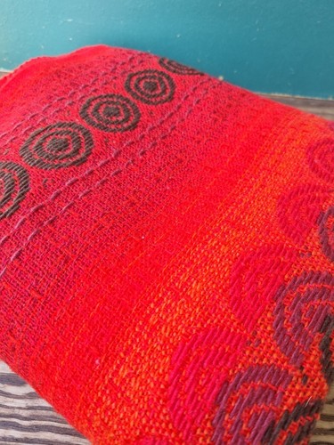 Mid-Century Mesh Curtains, Loose Curtains Red, Sweden Open Weave Fabric ...