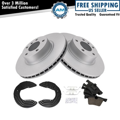 Front Ceramic Brake Pad Coated Rotor & Dust Shields for BMW | eBay