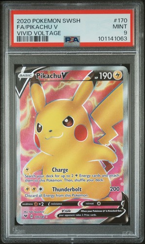 PSA 9 - Pokemon Card - S&S: Vivid Voltage 170/185 - PIKACHU V (Full Art ...