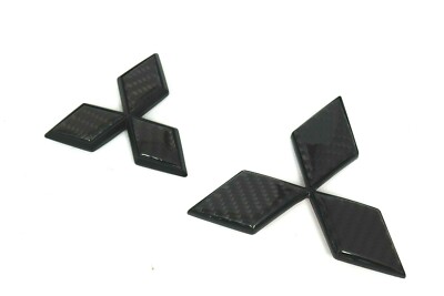 F+R CARBON FIBER BLACK BASE BADGE EMBLEM FOR MITSUBISHI EVOLUTION VIII ...