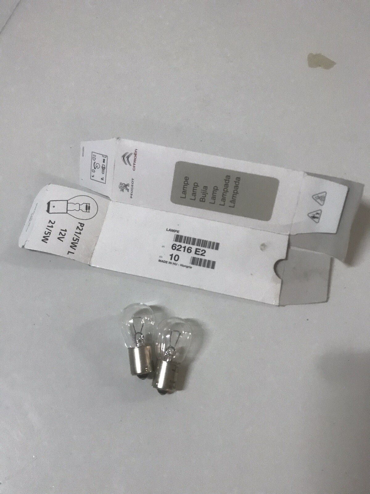 Lotto 2 Lampada Peugeot Ricambi Originali Genuine Parts - 6216E2 | eBay UK