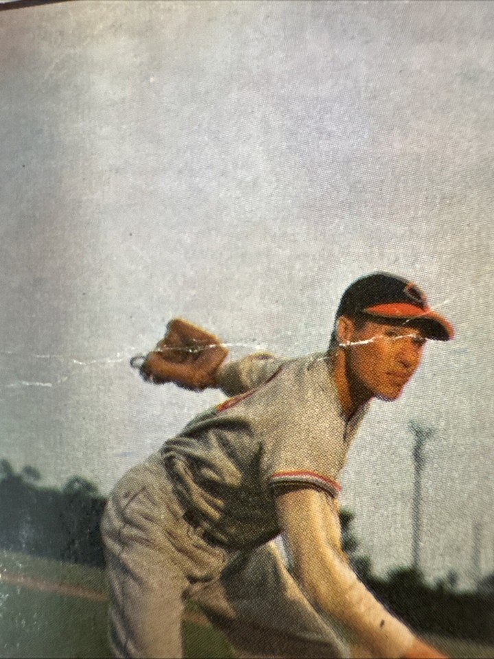 1953 Bowman Color Card #114 Bob Feller PR/VG. Crease LOOK Cleveland ...