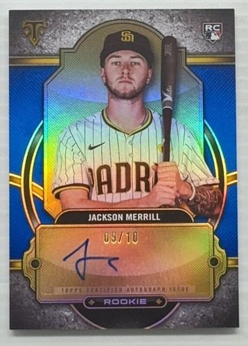 2024 Topps Triple Threads Jackson Merrill Blue Refractor Rookie Auto RC ...