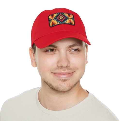 Dad Hat Faux Leather Patch Southwestern Navajo Pattern Native American ...