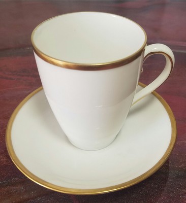Weimar Tea Cup demitassi white with gold trim | eBay
