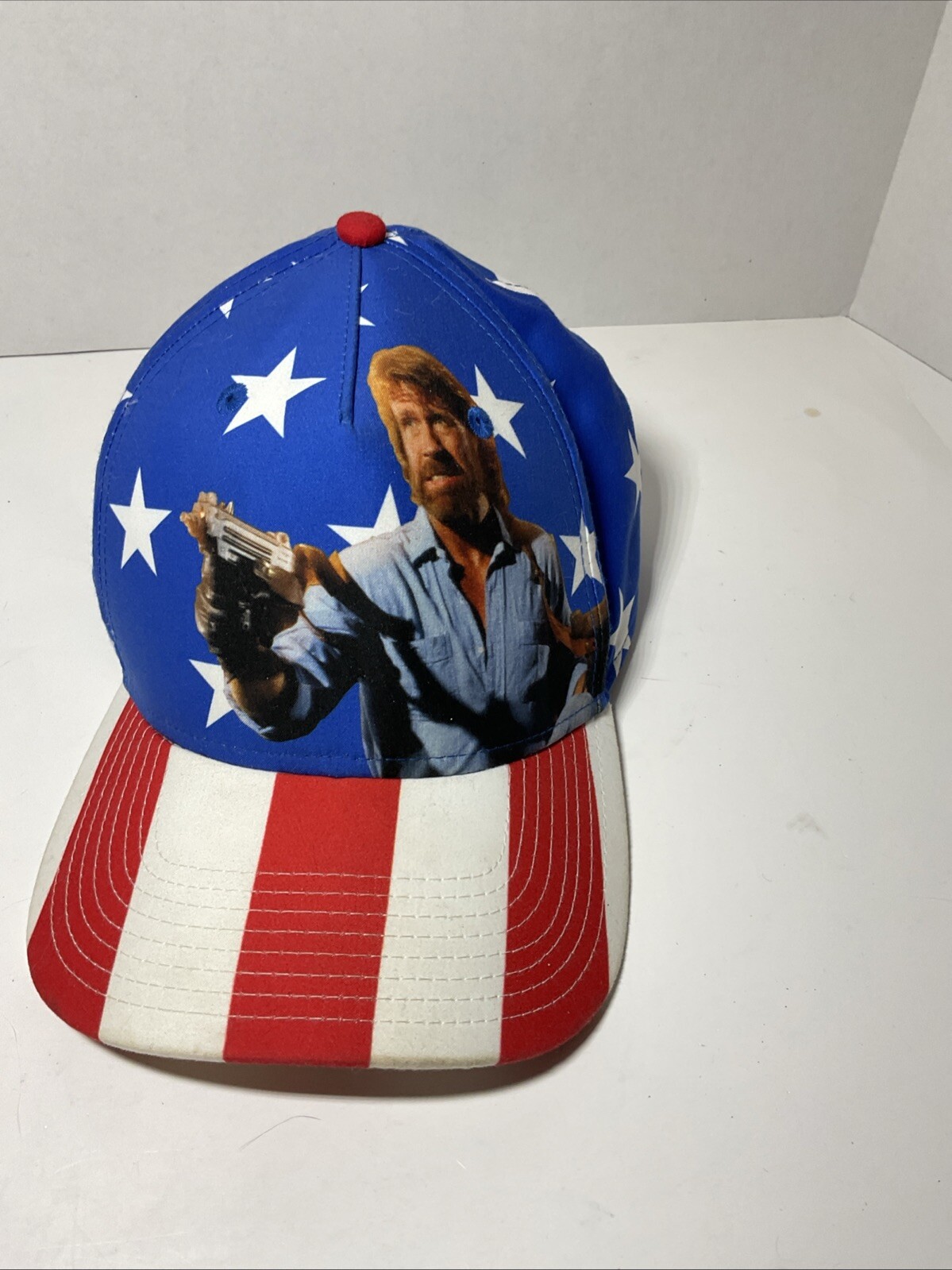 Chuck Norris Uzi Snapback Hat American Flag - Gem