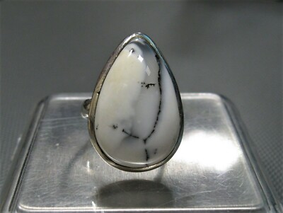 LARGE Ukrainian Ukraine Sterling Silver 925 White Agate Cocktail Ring ...
