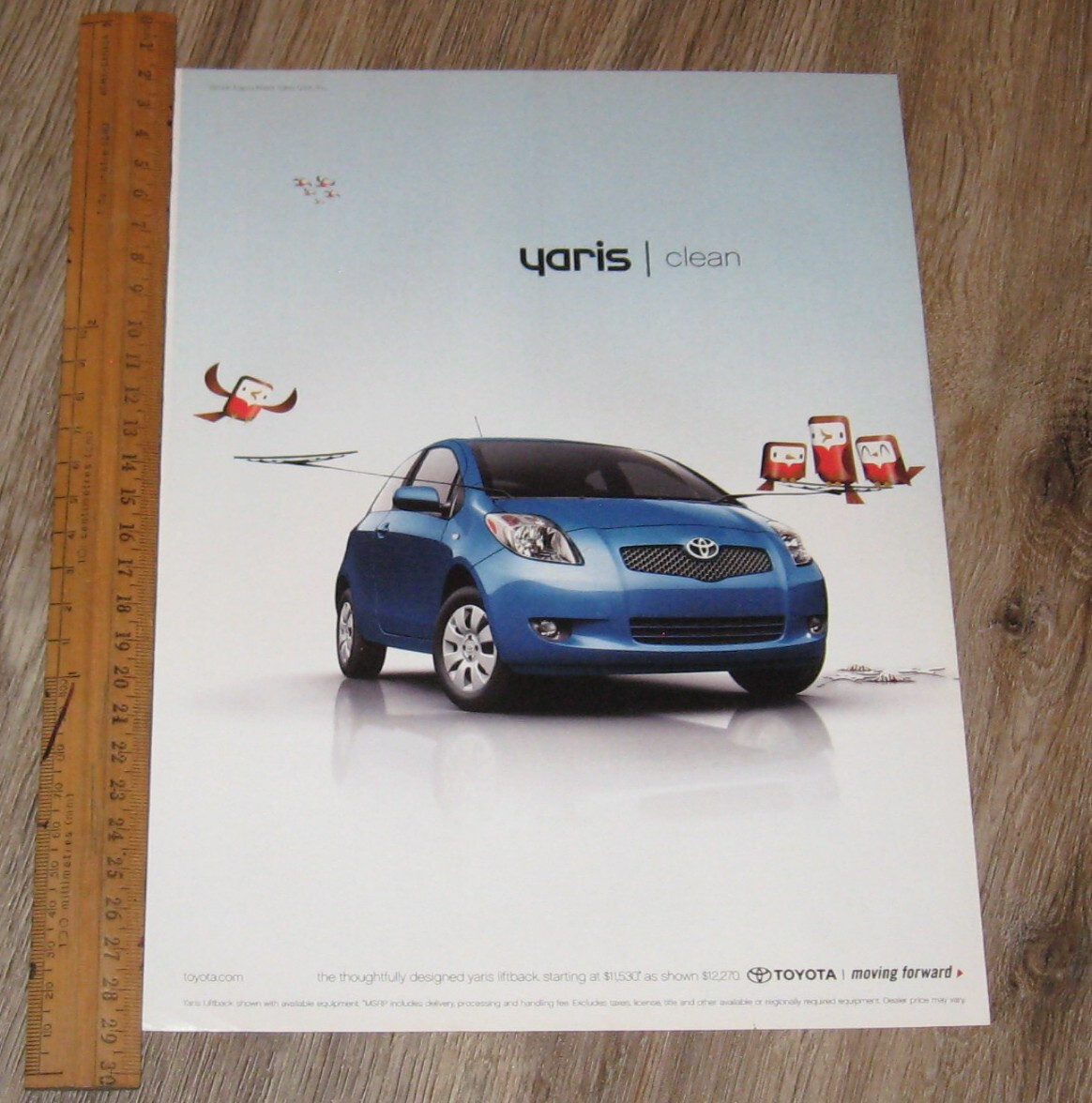 Toyota Car AD 2007 Yaris BLUE original ONE magazine page advertisement ...