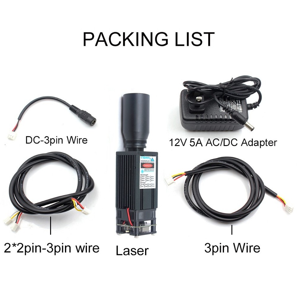 450nm 10W Blaues Licht Fat Beam Laser Modul 12V PWM Landmark Laser ...
