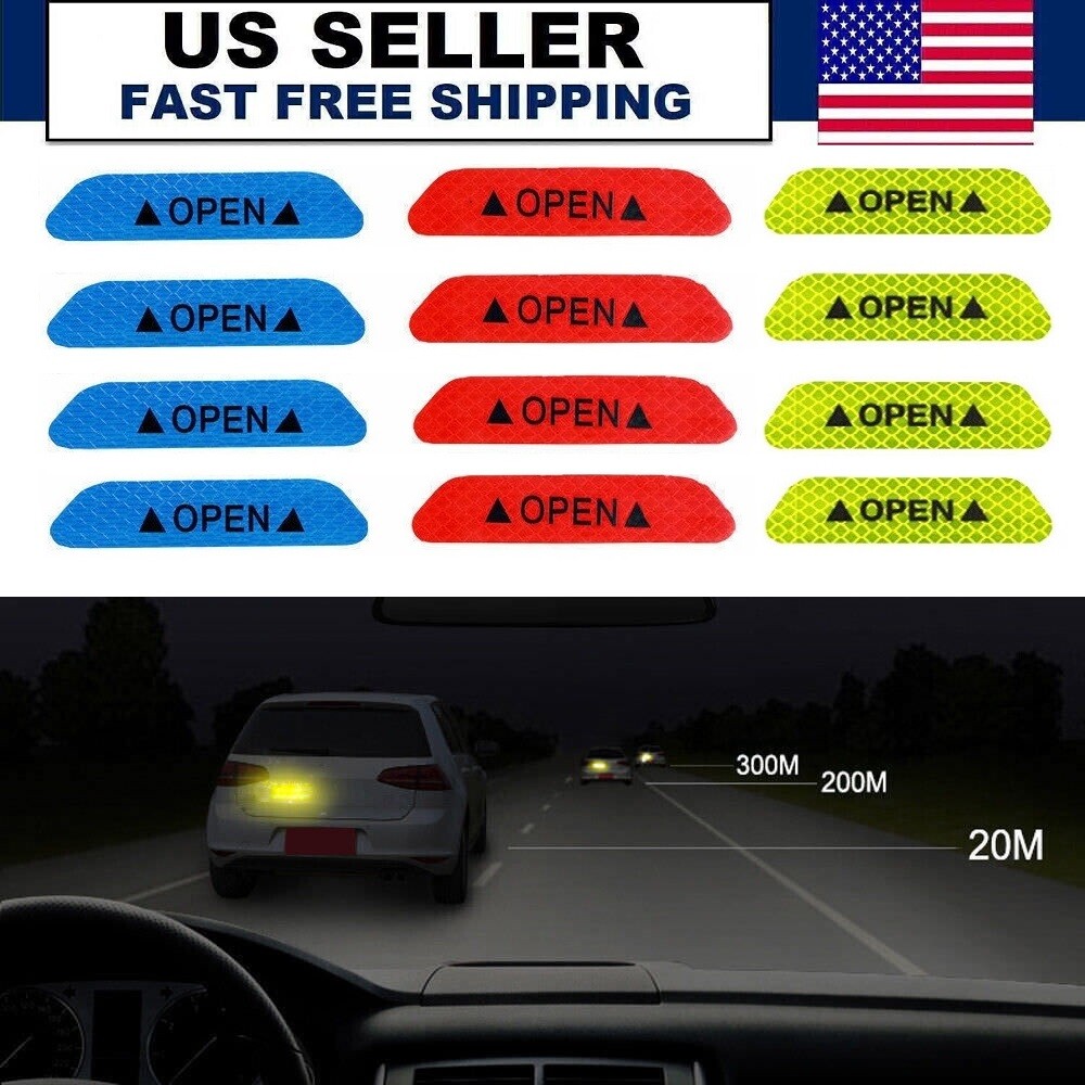 Universal Car Accessories Door Open Sticker Reflective Tape Safety ...