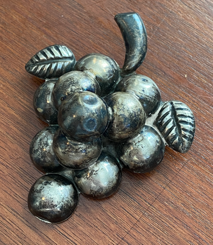 Large Silver Grape Cluster Fruit Brooch Pin | eBay
