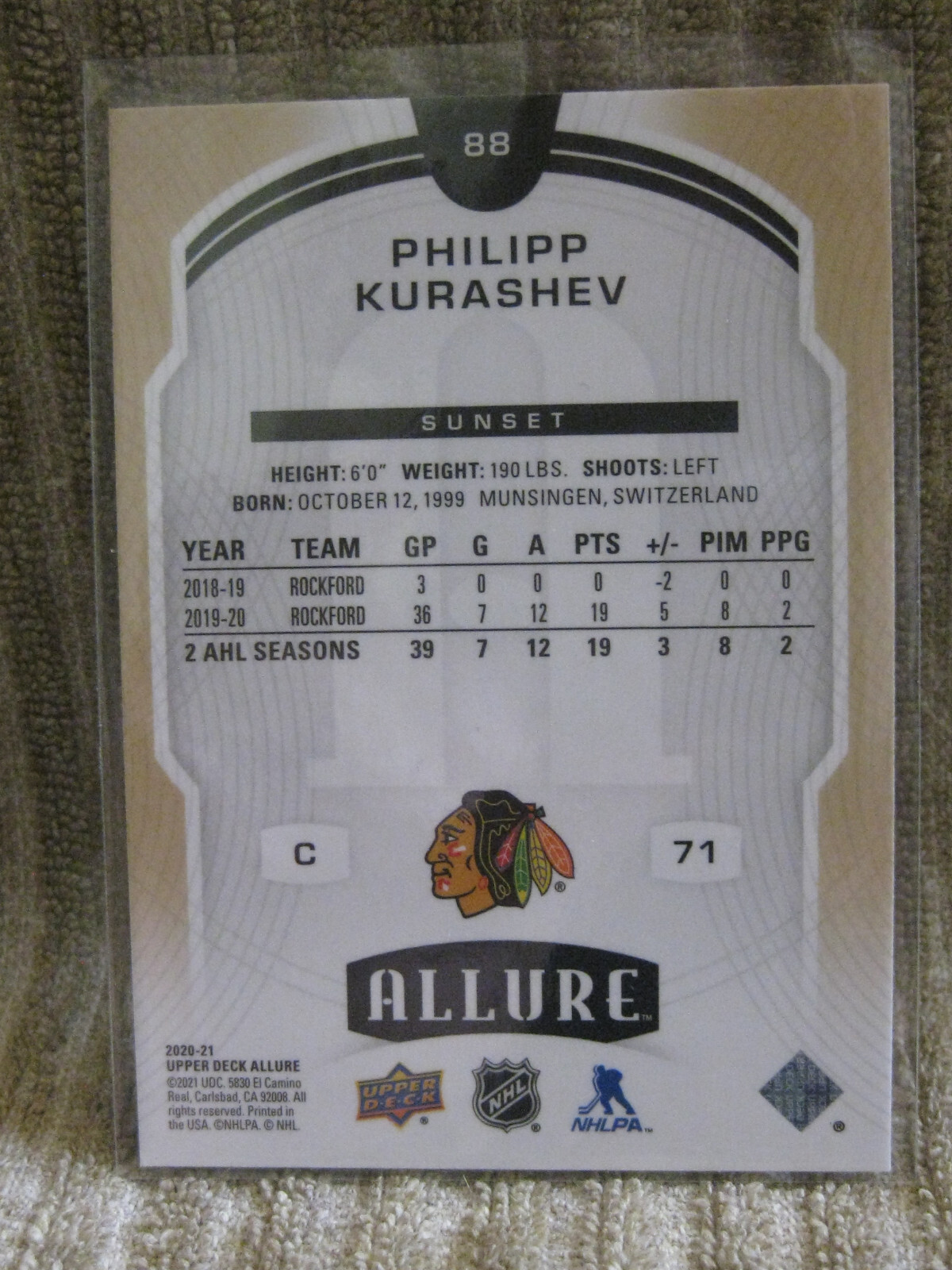 2020-21+Upper+Deck+Allure+-+Rookie+Sunset+%2388+Philipp+Kurashev+%28RC ...
