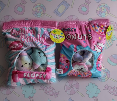 Nwt Smoochy Pals Yum! Cotton Candy Donuts Kawaii Pillow Plush Toy Bag ...