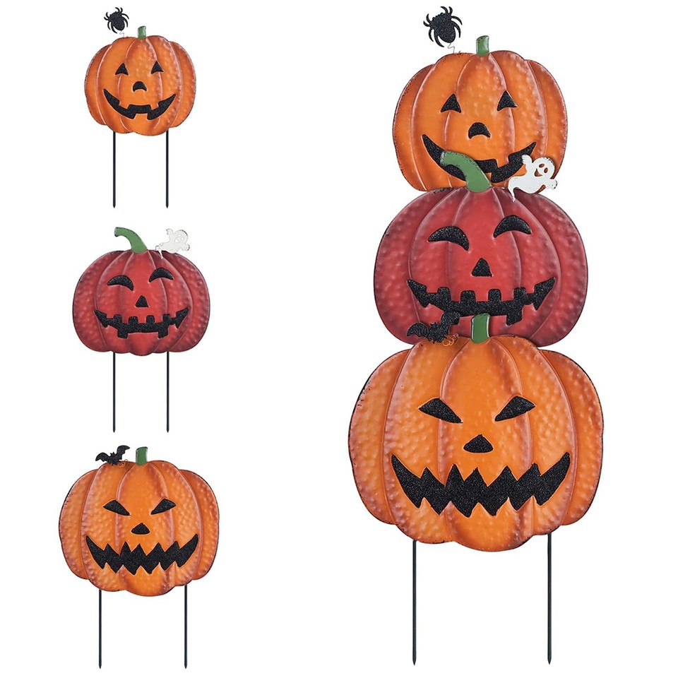 Halloween Outdoor Decoration, Metal Halloween Pumpkin Yard Sign ...