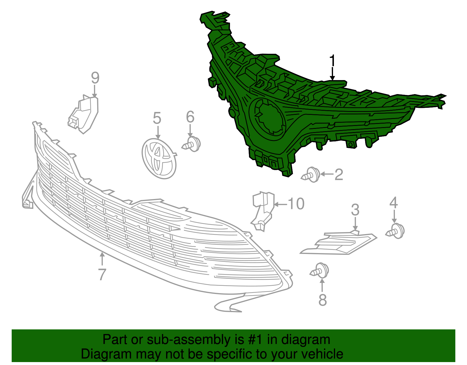 Toyota OEM 2018 Camry Front Bumper-grille Assembly 5310106E30 for sale ...