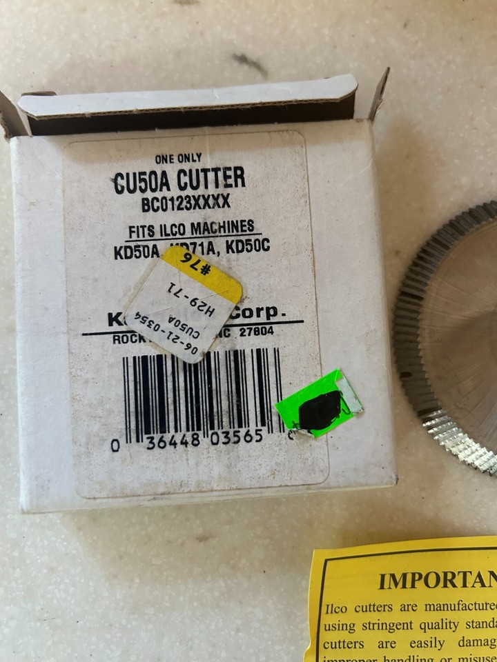 Nos Genuine ILKO CU50A Bravo II Key Machine Replacement Cutter KD50 ...