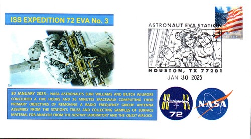 2025 ISS U.S. NASA Expedition 72 Spacewalk EVA-3 Houston 30 January SAS ...