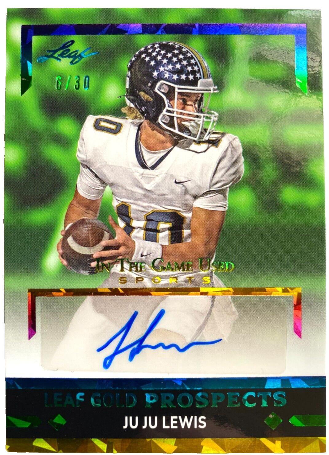 2024 Leaf in the Game Used Sports - Leaf Gold Prospects JuJu Lewis #LGP ...