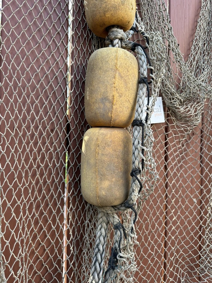 4 x Authentic Used Fishing Net Floats On Rope ~ Old Vintage Nautical ...