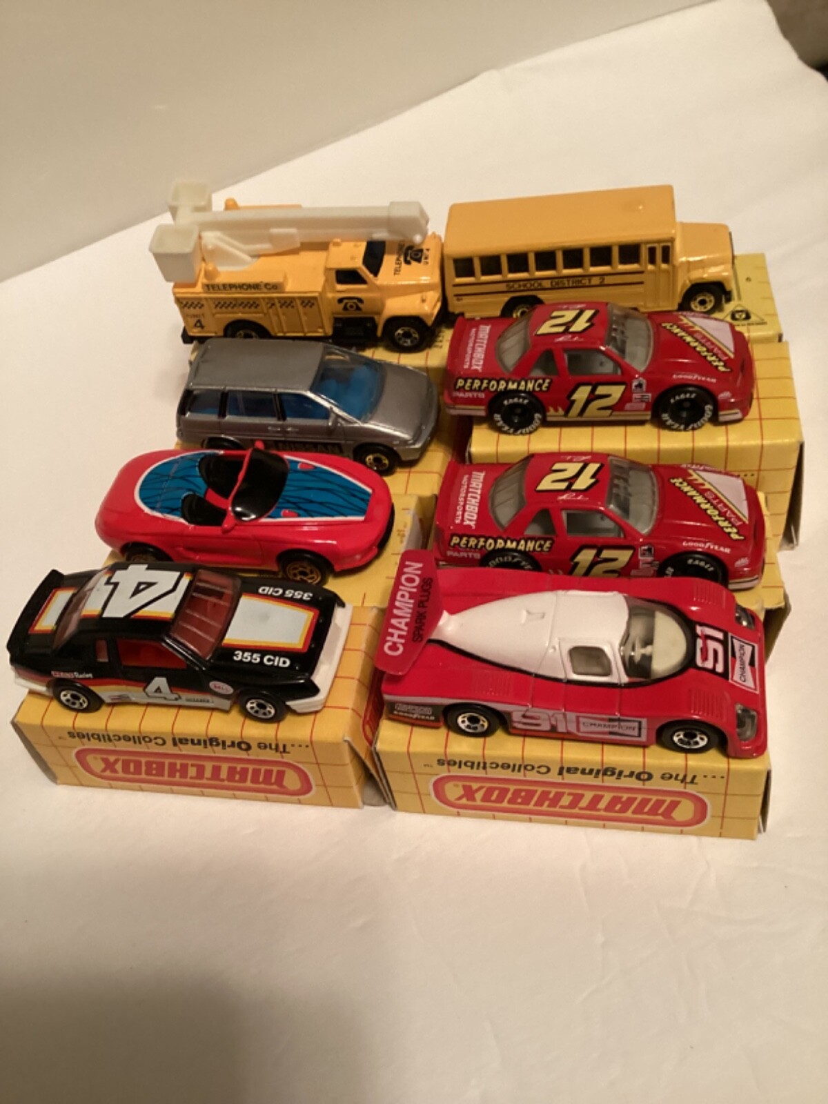 matchbox lot of 8 yellow box cars, early 1990s mint condition | eBay