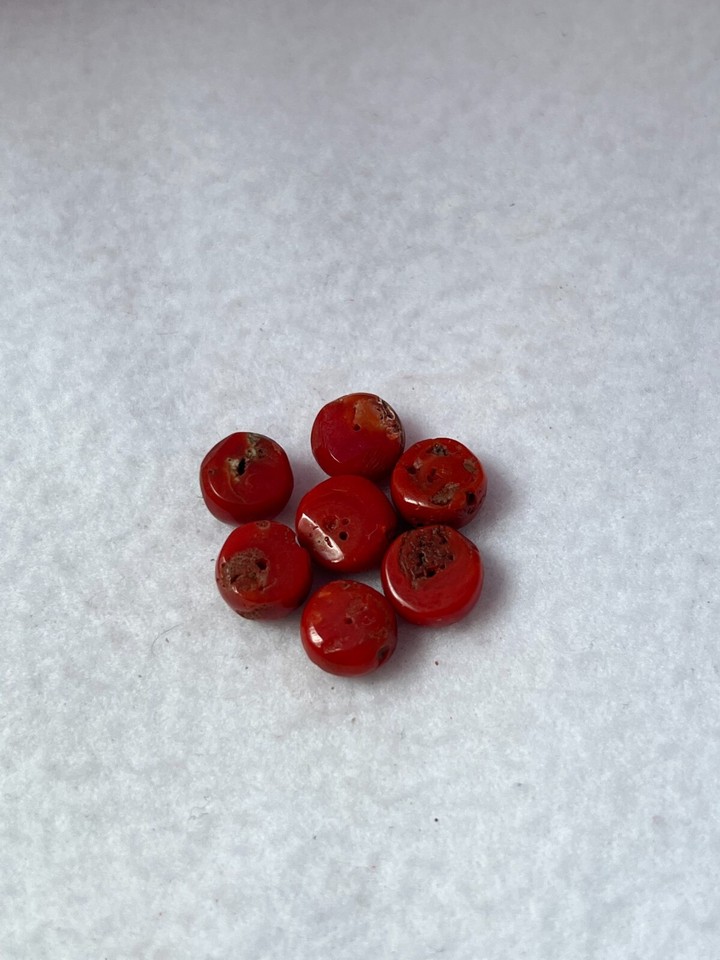 Natural Mediterranean Sea Red Coral Round Loose Beads - Genuine Coral ...