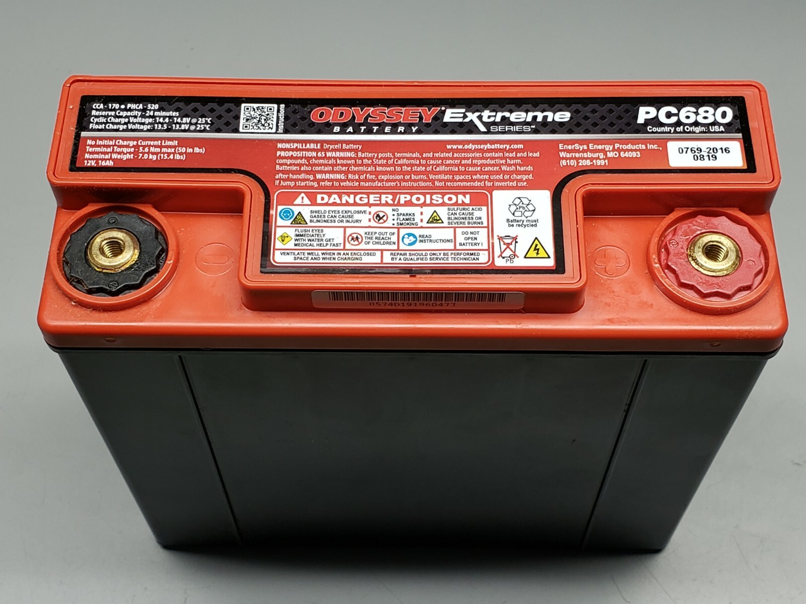 Odyssey PC680 Extreme Powersports AGM Battery 635241138061| eBay