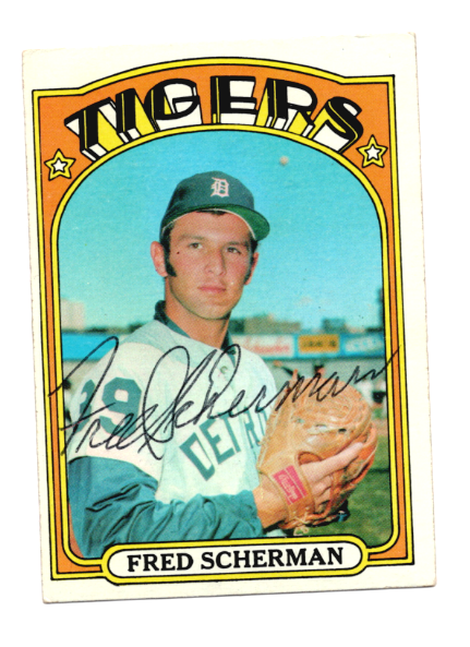 Autographed Fred Scherman 1972 Topps Tigers Free shipping | eBay