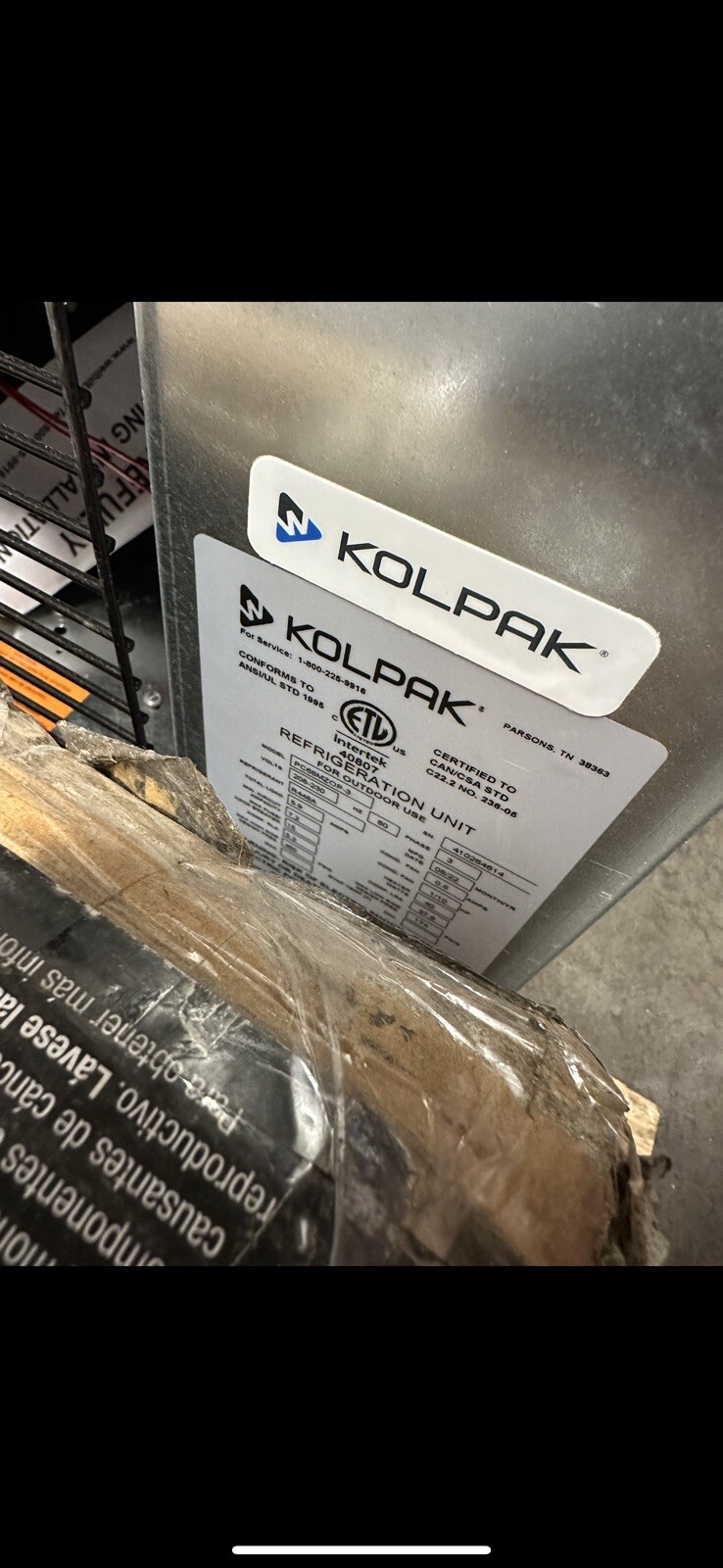 Kolpak Manitowoc PC68MZOP-3 3/4 HP Refrigeration Condensing Unit | eBay