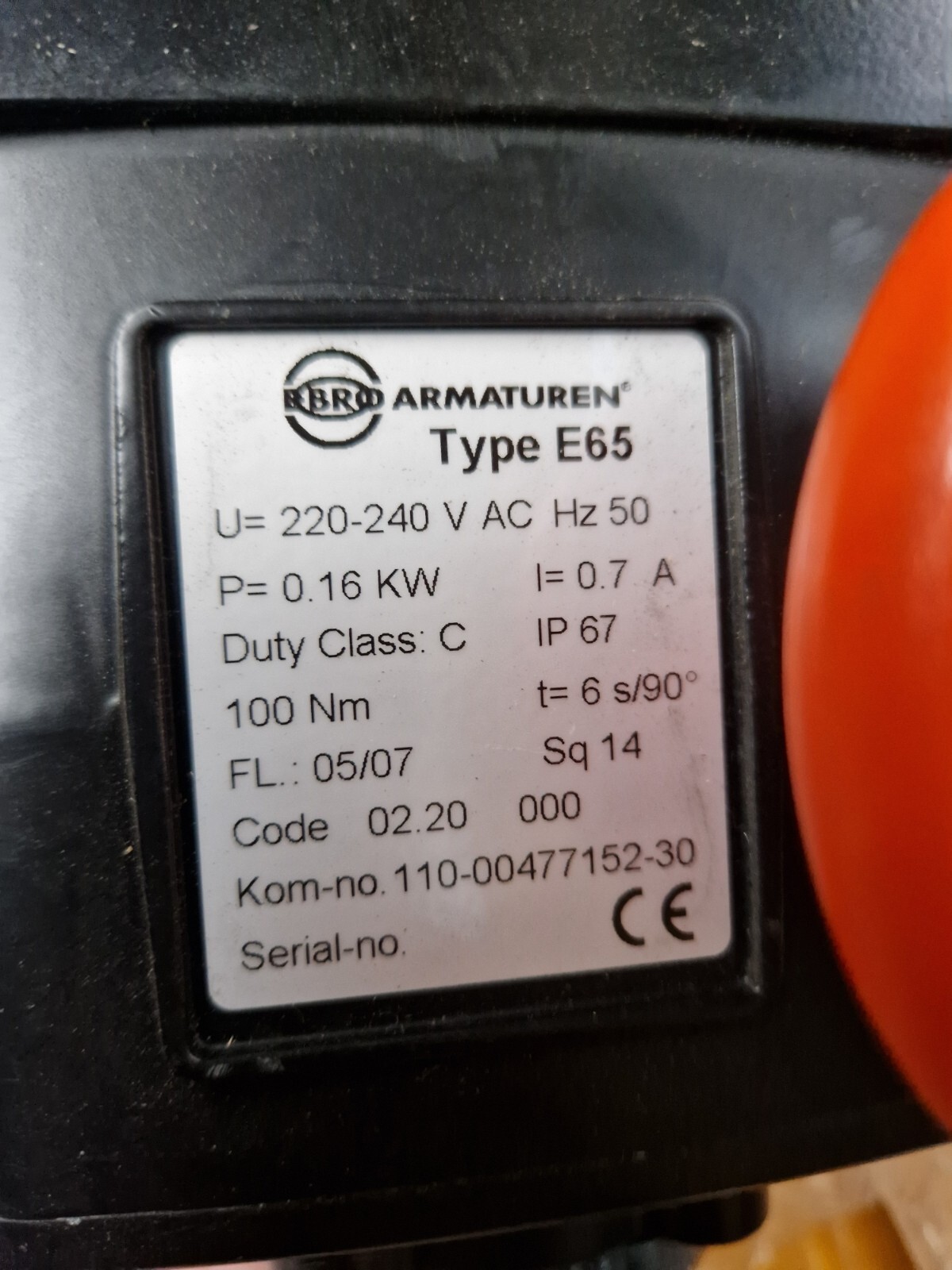 Ebro Absperrklappe Z011-a mit Motor DN80 Nenndruck PN 6/10/16 | eBay.de