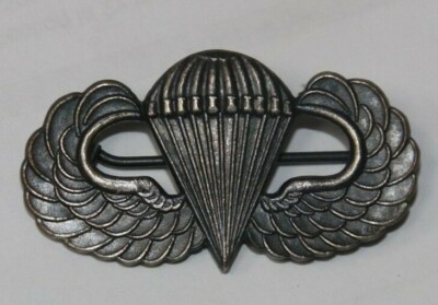 SUPERB US ARMY AIRBORNE WWII BASIC PARACHUTE WING PIN BACK BRITISH MADE ...