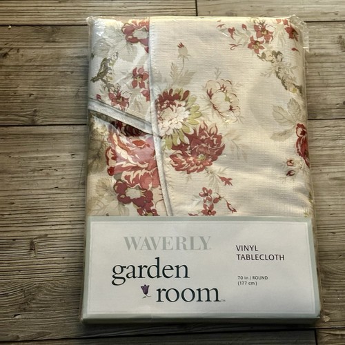 Waverly Garden Room Vinyl Tablecloth 70 Inches Round Brand New | eBay