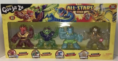 Heroes of Goo Jit Zu All Stars 4 Pack Blazagon Rock Jaw Tyro Smashadon ...