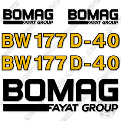 Fits Bomag BW 177D-40 Decal Kit Vibratory Roller Sticker Replacement ...