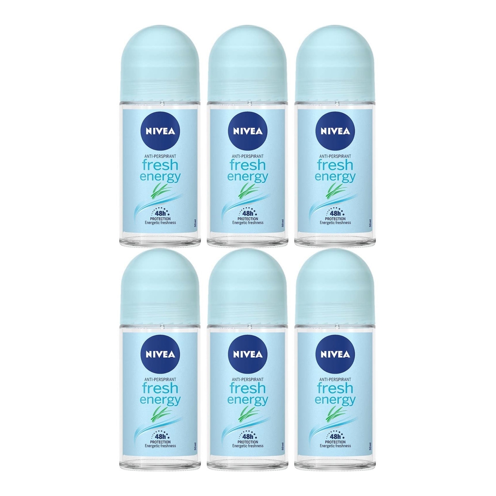 Nivea Fresh Energy Anti-Perspirant Deodorant, 1.7oz(50ml) (Pack of 6 ...