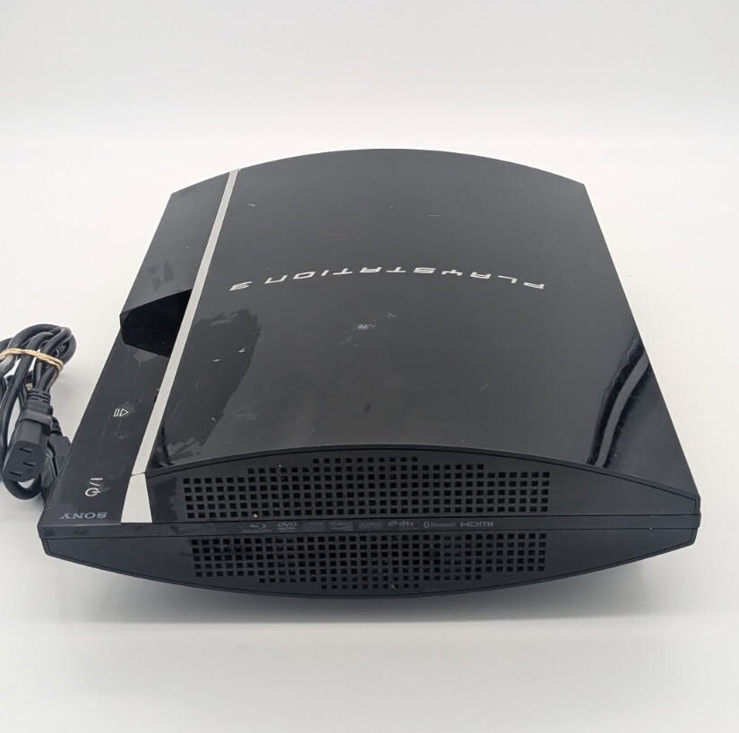 Sony PlayStation 3 Fat PS3 80GB Black Console Gaming System CECHK01 ...