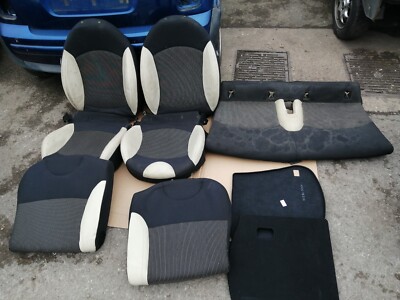 BMW MINI COOPER R56 07-13 HALF LEATHER FRONT & REAR SEATS COVER BLACK ...