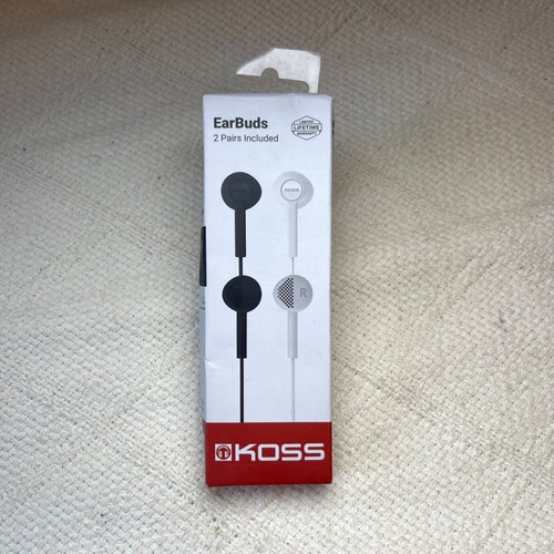 Koss Lightweight Contour Design Earbuds Black Pair and White Pair ...