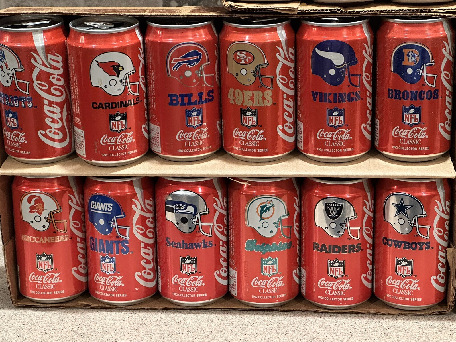 1992 NFL Coca-Cola Classic Collector Series Soda Can Empty / You Choose ...