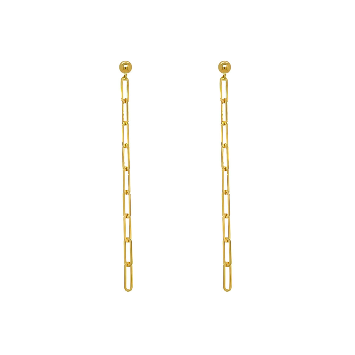 14k Gold Fancy Paper Clip Link Authentic Yellow Gold Dangling Drop ...