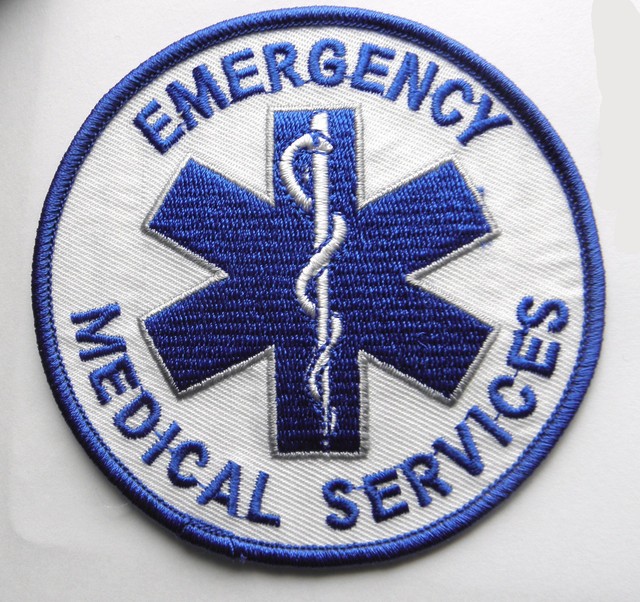EMS EMERGENCY MEDICAL SERVICES FIRST RESPONDER EMBROIDERED PATCH 3.75 ...