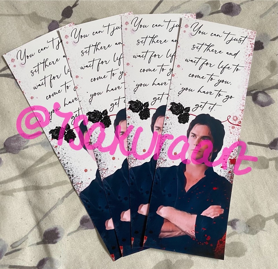 Damon Salvatore Bookmark, The Vampire Diaries Bookmark, TVD Art Print ...