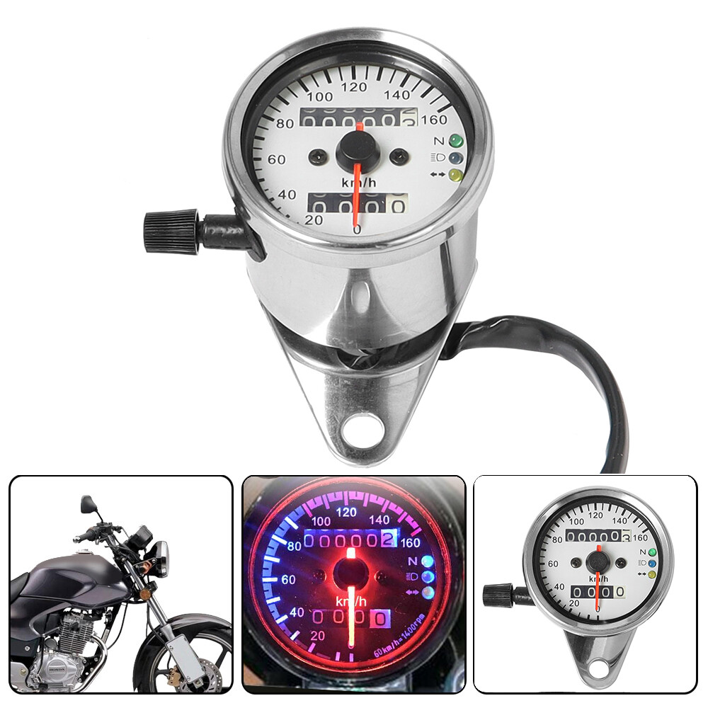 Motorcycle Universal Speedometer Odometer Led Backlight AD Universal