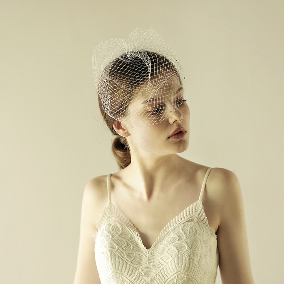 Rhinestone Mesh Veil Bride Bridal Veils for Wedding Short Tulle Covered ...