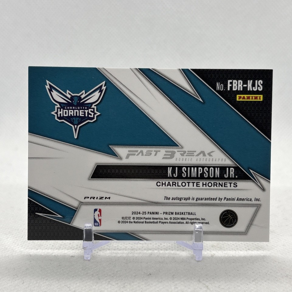 2024-25 Panini Prizm KJ Simpson Jr. Fast Break Rookie Auto RC #FBR-KJS ...
