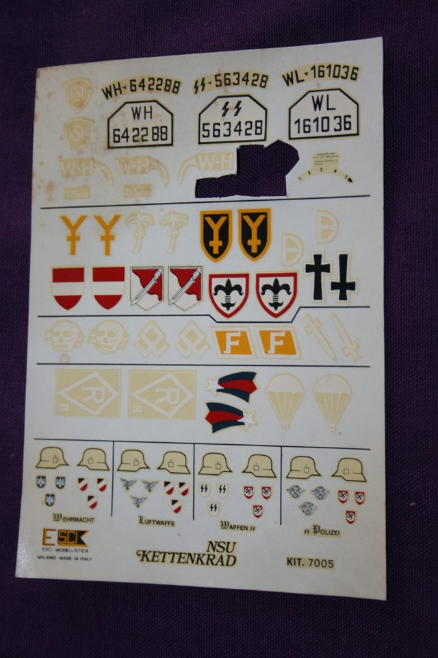 ESCI Sd.kfz 2 Kettenkrad 1:9 scale model kit spare parts. | eBay