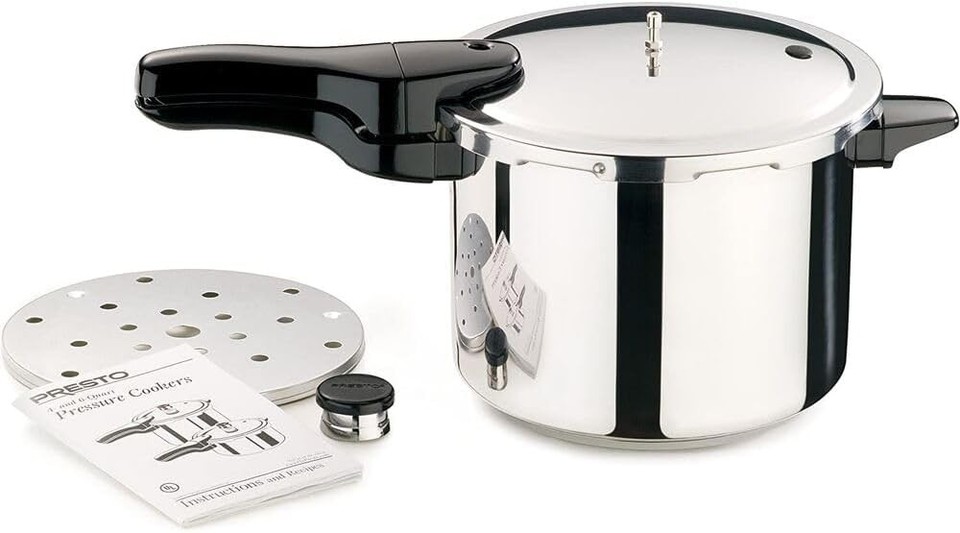 Presto 01362 6-Quart Stainless Steel Pressure Cooker 6 Quarts, silver ...