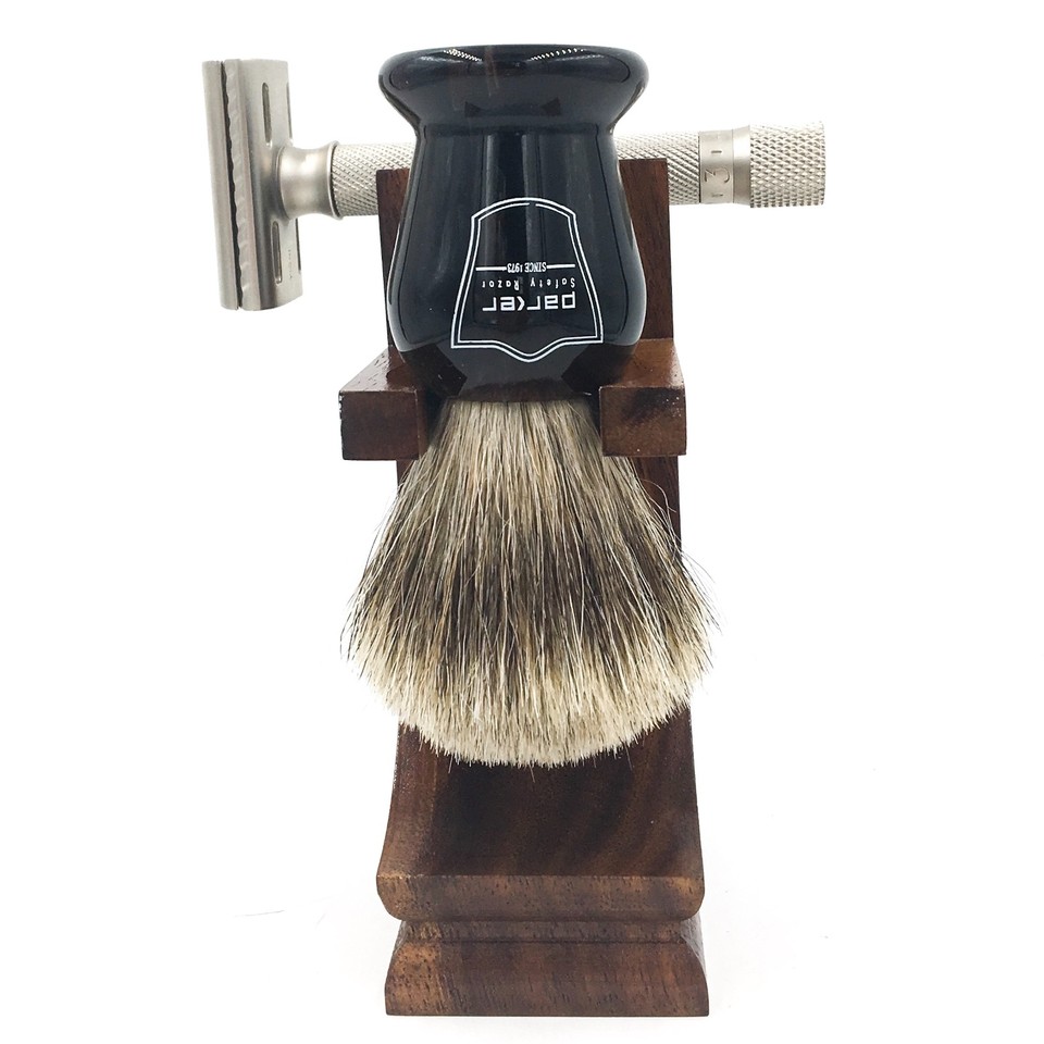Mission Style Wood Shave Stand for Razor and Brush - Walnut Finish | eBay
